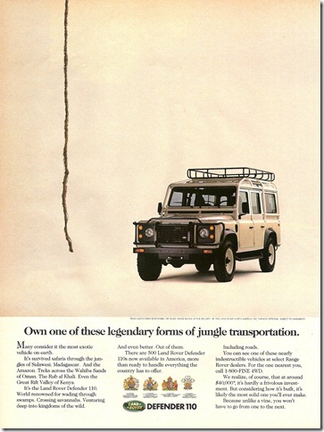 Great Land Rover Defender Print Ad » OVALNEWS.com – Always fanatical ...